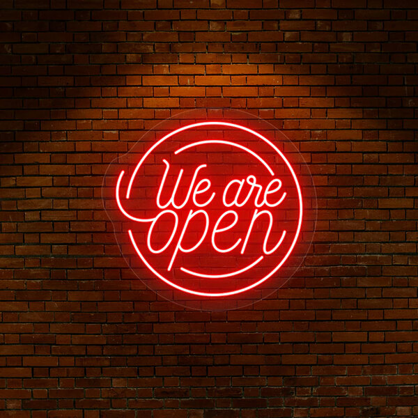 Crazy Neon 24 1/2" x 23" Red LED "We Are Open" Sign CNUS010357