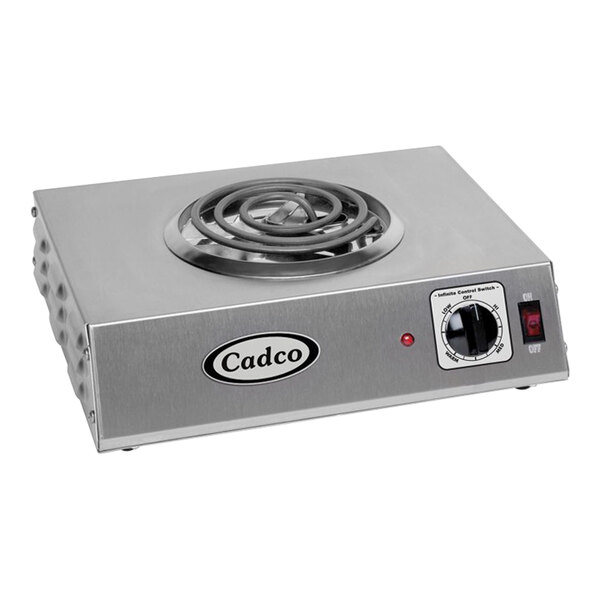 Cadco CSR-1T Single Burner Stainless Steel Portable Electric Hot Plate ...