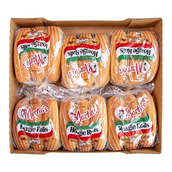Martin's Famous 8 1/4" Sliced Hoagie Rolls - 36/Case
