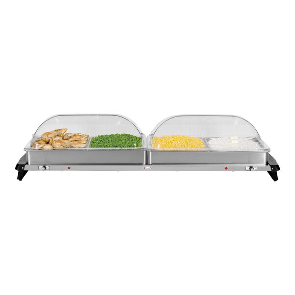 Cadco WTBS-4RT 4-Compartment Half Size Electric Buffet Server with Roll ...