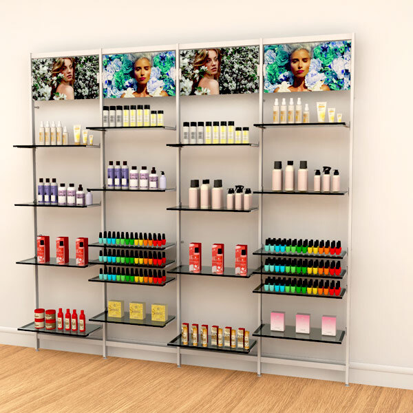 UDIZINE Vertik 101" x 92" White Wall-Mount 4-Section Retail Clothing ...