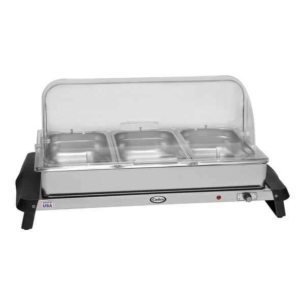 Cadco WTBS-3RT 3-Compartment Third Size Electric Buffet Server with ...