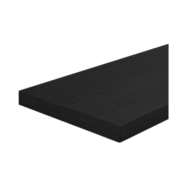 UDIZINE WBSH21BK-5 24" x 12" x 3/4" Black Melamine MDF Shelf with Wood ...
