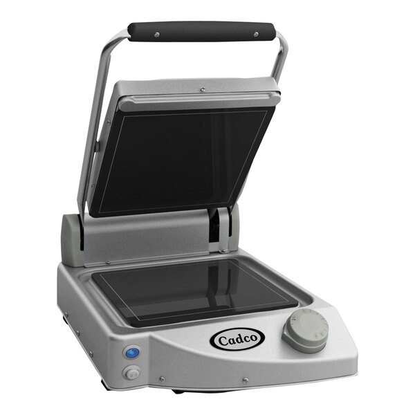 Cadco CPG-10F Single Glass-Ceramic Clamshell Grill with Smooth Black ...