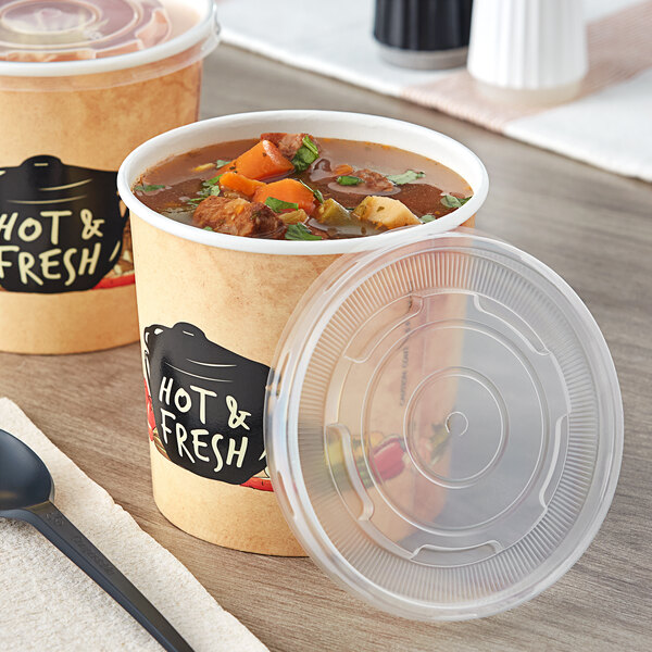 Choice 26 oz. Medley Double Poly-Coated Paper Soup / Hot Food Cup with ...