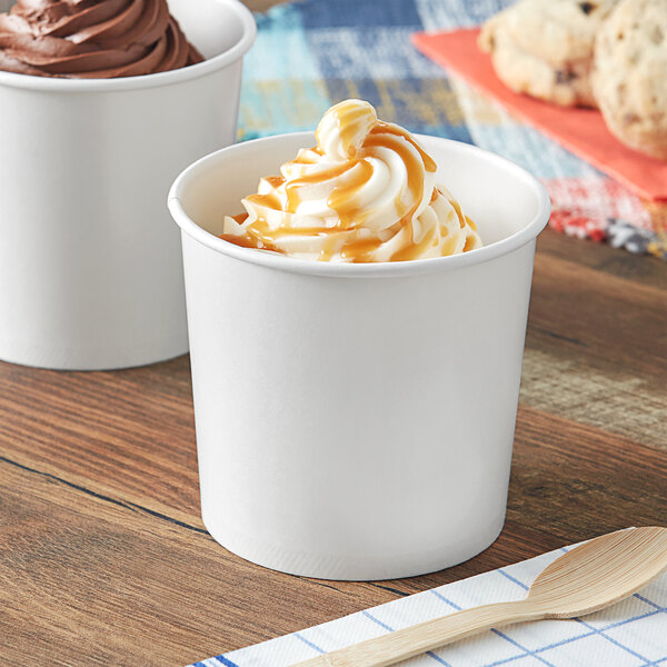 Choice 26 oz. White Double Poly-Coated Paper Food Cup - 50/Pack