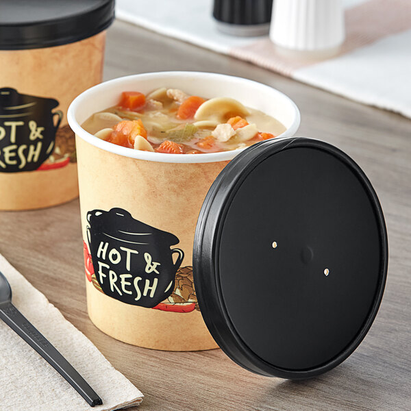 Choice 26 oz. Medley Double Poly-Coated Paper Soup / Hot Food Cup with ...