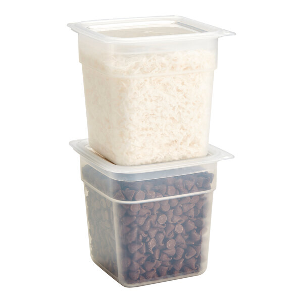 Cambro CamSquares® FreshPro 8-Piece Translucent Square Polypropylene Food Storage Container and ...