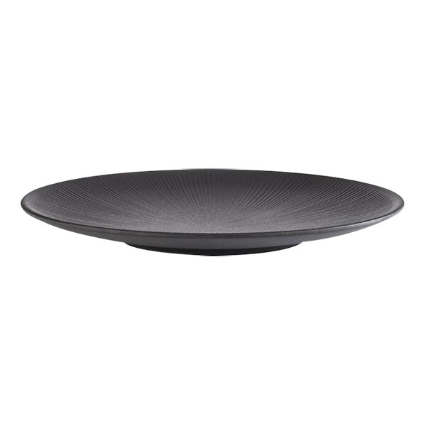 APS Nero 13" Round Coupe Melamine Plate - 6/Case