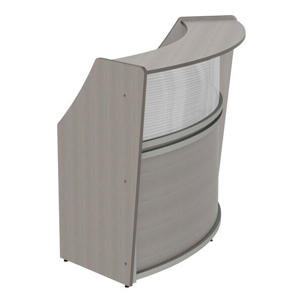 Linea Italia 72" x 32" x 46" Ash Laminate Single Panel Curved Reception ...