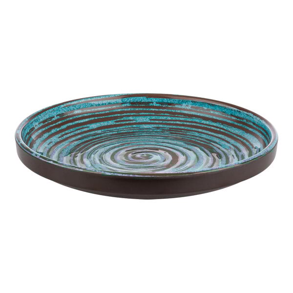 APS Cancun 9" Round High Rim Melamine Plate - 6/Case