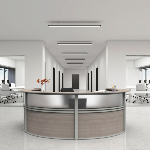 Linea Italia 142" x 107" x 46" Ash Laminate 4 Panel Curved U-Shape ...