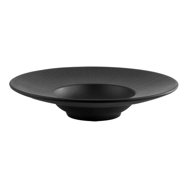 APS Nero 10.1 oz. Wide Rim Melamine Soup Bowl / Plate - 6/Case