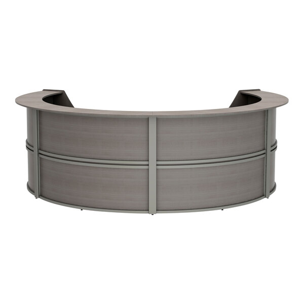 Linea Italia 142" x 107" x 46" Ash Laminate 4 Panel Curved U-Shape ...