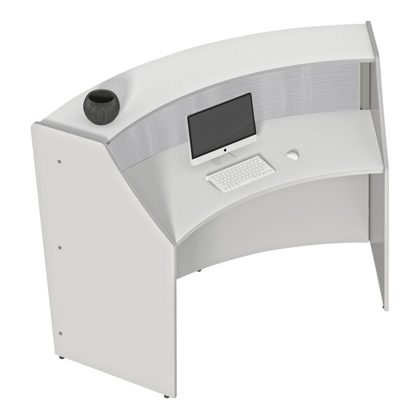 Linea Italia 72" x 32" x 46" White Laminate Single Panel Curved ...