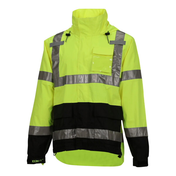 Tingley Icon LTE Type R Class 3 Hi-Vis Lime Jacket with Black Panels ...