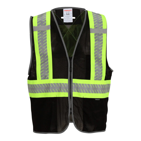 Tingley Type O Class 1 Hi-Vis Black Mesh Safety Vest with X-Back ...