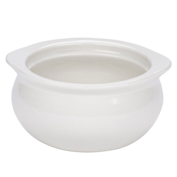 CAC OC-12-P European White 12 oz. Onion Soup Crock / Bowl - 24/Case