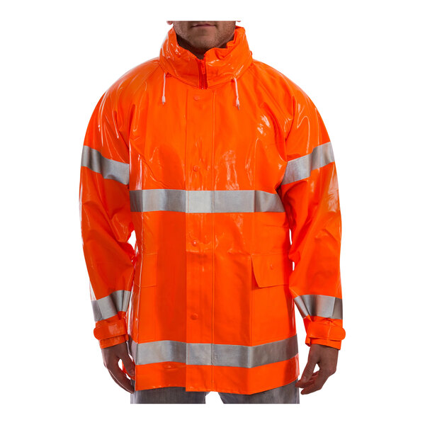 Tingley Comfort-Brite Type R Class 3 Hi-Vis Orange Rain Jacket J53129 ...