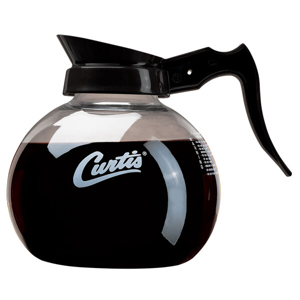 Curtis Crystalline Glass Coffee Decanter with Black Handle and Curtis ...