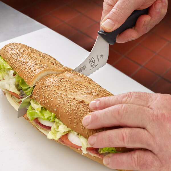 Mercer Culinary Millennia® 7" Offset Serrated Edge Bread / Sandwich ...