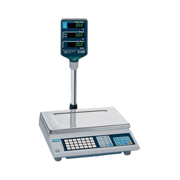 CAS AP-1-60 AP-1 Series 60 lb. Digital Price Computing Scale with Pole ...