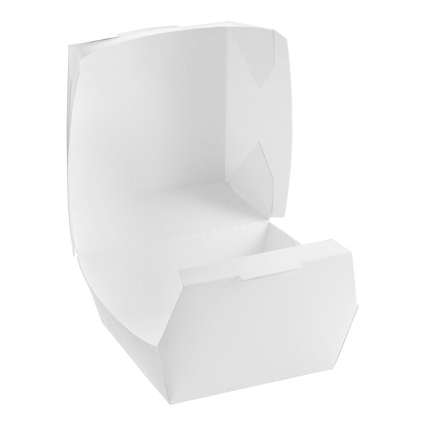 4" x 4" x 3" White Paper Clamshell Take-Out Container - 500/Case