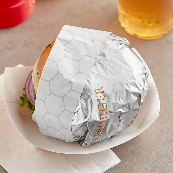 Bagcraft 10 1/2" x 14" "Cheeseburger" Insulated Honeycomb Foil Sandwich ...