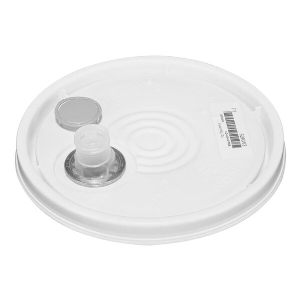 Vestil LID-UN-54-PWS White HDPE Lid with Spout for PAIL-35-PWS, PAIL-54 ...