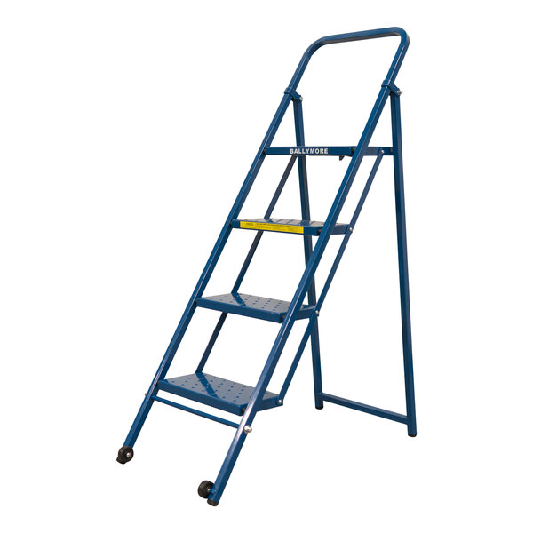 Ballymore Thin Line 4-Step Blue Powder-Coated Steel Folding Mobile Step ...