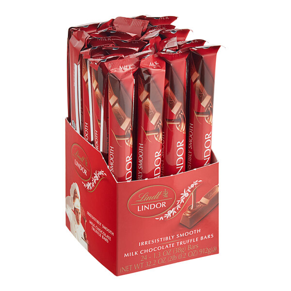 Lindt Lindor Milk Chocolate Truffle Bar 1.3 oz. - 192/Case