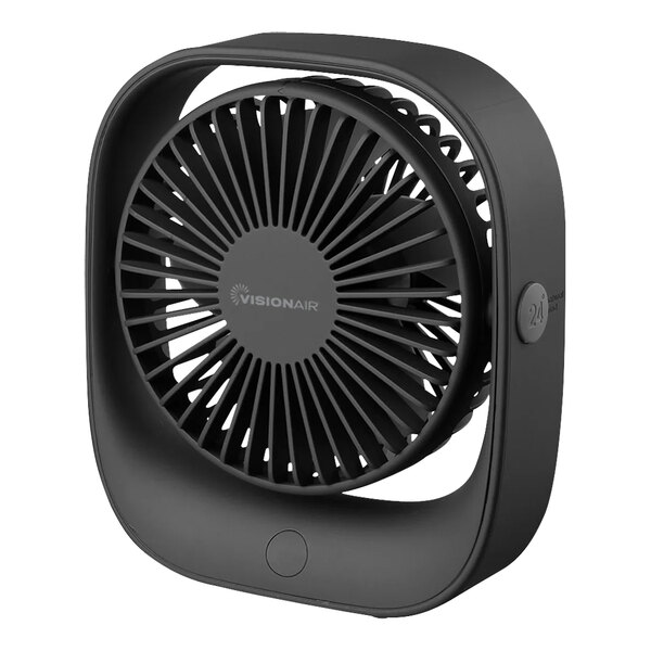 VisionAir 5" Black Rechargeable Battery-Operated 3-Speed USB Fan 1VAFDR5