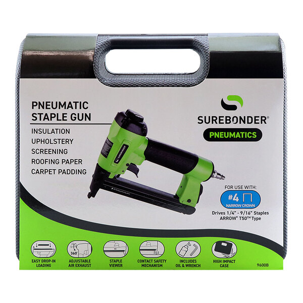 Surebonder Light Weight Heavy-Duty Pneumatic Staple Gun with Carrying ...