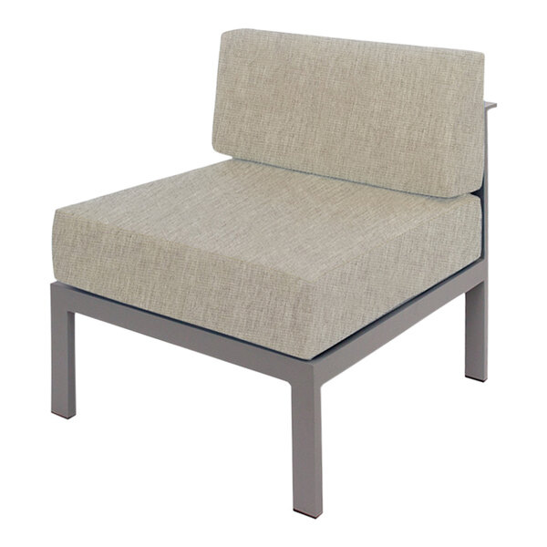 BFM Seating Belmar Gray Outdoor Armless Middle Sofa Section with ...