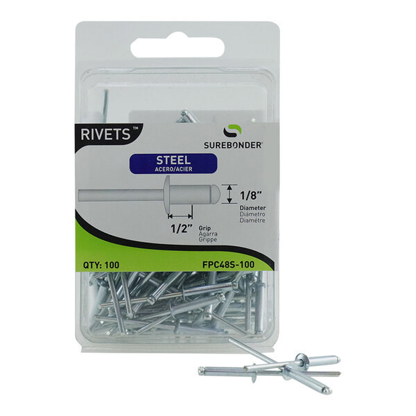 Surebonder 1/8" x 1/2" Heavy-Duty Steel Rivet 100-Count FPC48S-100 - 50 ...