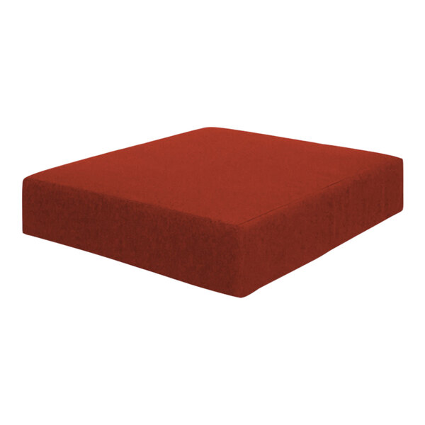 BFM Seating Belmar 28" Logo Red Ottoman Sunbrella Cushion