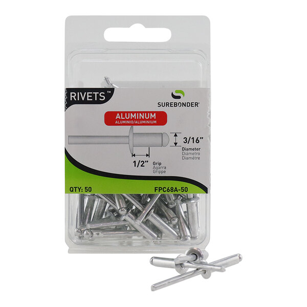 Surebonder 3/16" x 1/2" Light-Duty Aluminum Rivet 50-Count FPC68A-50 ...
