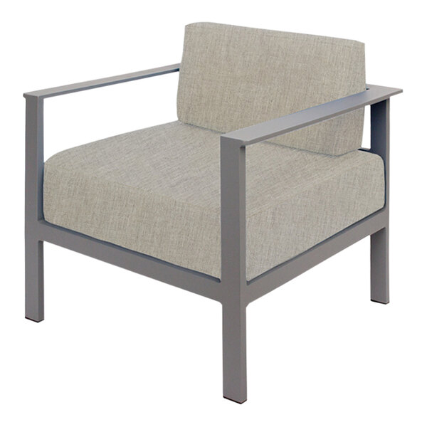 BFM Seating Belmar Gray Outdoor Armchair with Sunbrella Granite Gray ...