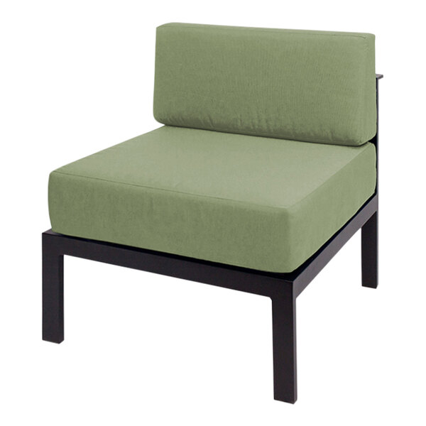 BFM Seating Belmar Black Outdoor Armless Middle Sofa Section with ...