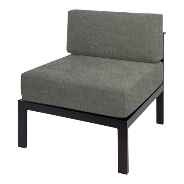 BFM Seating Belmar Black Outdoor Armless Middle Sofa Section with ...