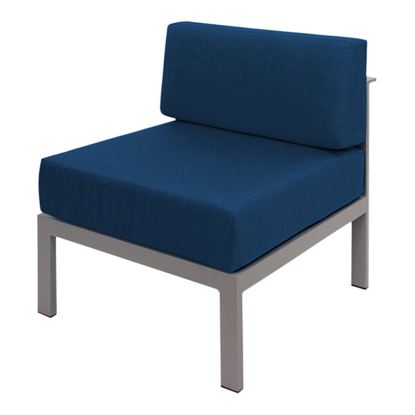 BFM Seating Belmar Gray Outdoor Armless Middle Sofa Section with ...