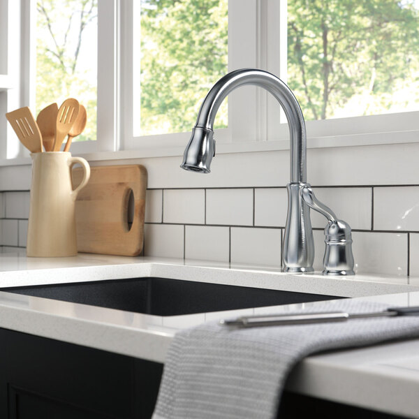 Delta Faucet 978-AR-DST Leland 1.8 GPM Deck-Mount Arctic Stainless ...