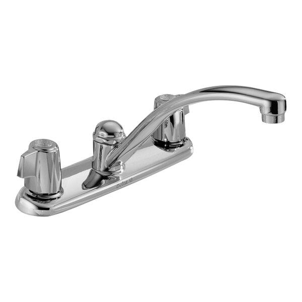 Delta Faucet 2100LF Classic 1.8 GPM Chrome Finish Deck-Mount Kitchen ...