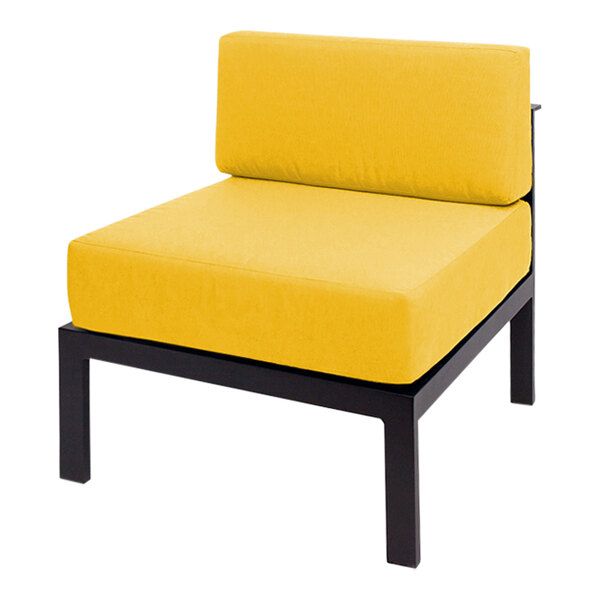 BFM Seating Belmar Black Outdoor Armless Middle Sofa Section with ...