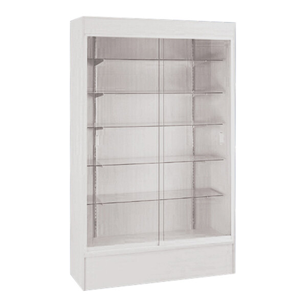 48" x 18" x 72" White 5-Shelf Locking Display Showcase with Sliding ...