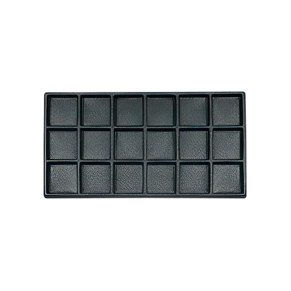 14" x 7 3/4" x 1/2" 18-Compartment Black Velvet Jewelry Tray Insert for ...