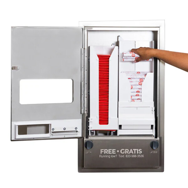 Aunt Flow DISP-REC-2 Model R Stainless Steel Recessed No Coin Sanitary ...