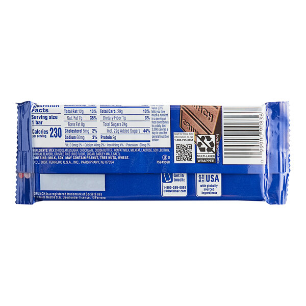 CRUNCH® Full Size Chocolate Bar 1.55 oz. - 36/Box