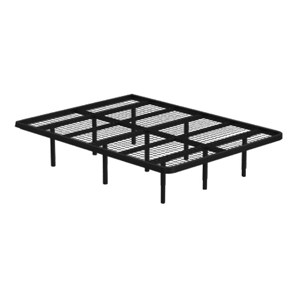 Rize Home Apex Pro 77 1/2" x 81 13/16" x 16" King Black Steel Platform ...