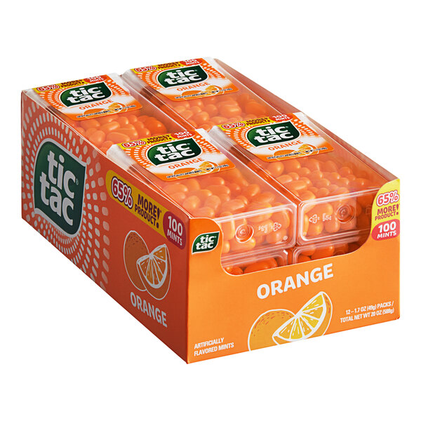 TIC TAC® Orange Mints 100-Count Pack - 12/Box